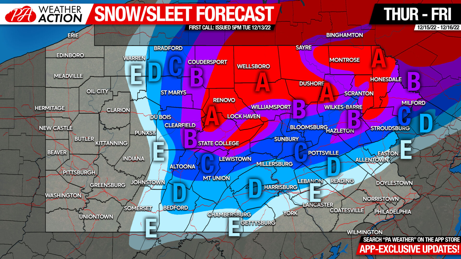 First Call Snowfall & Ice Accumulation Forecast for Thursday - Friday ...