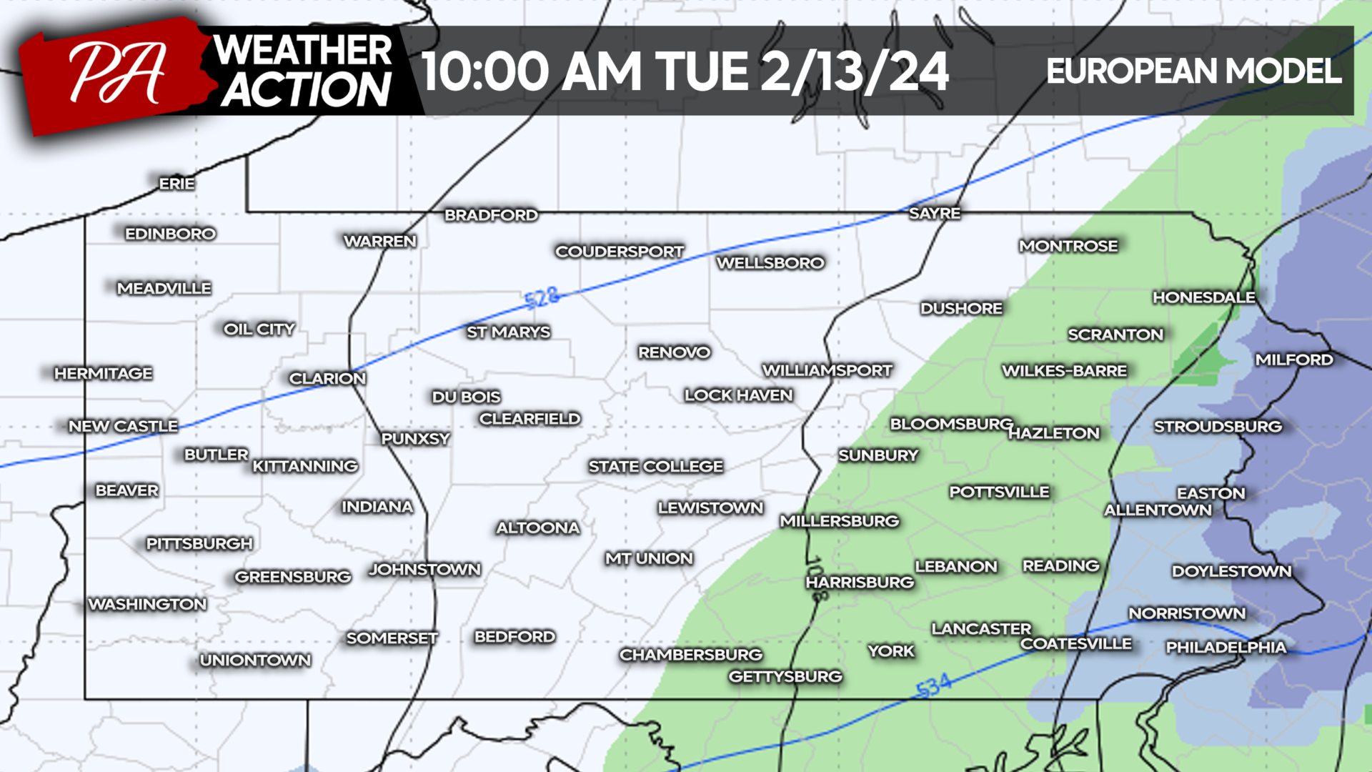 First Look At Significant Snowfall Potential for Tuesday 2/13 In Much ...