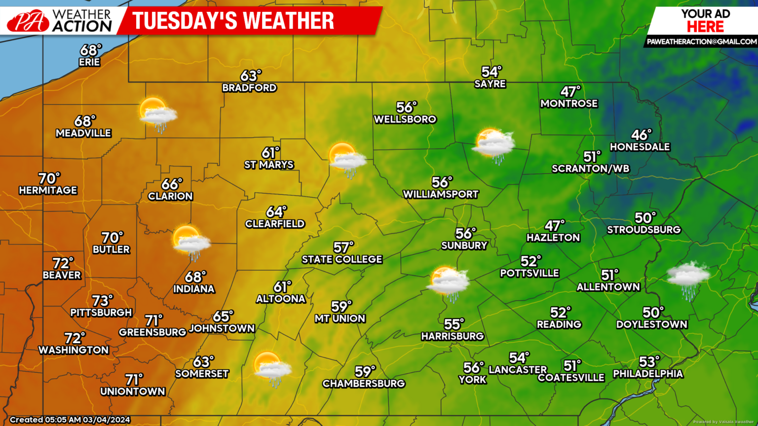 Extreme March Warmth Continues This Week in PA & More Rain Likely ...