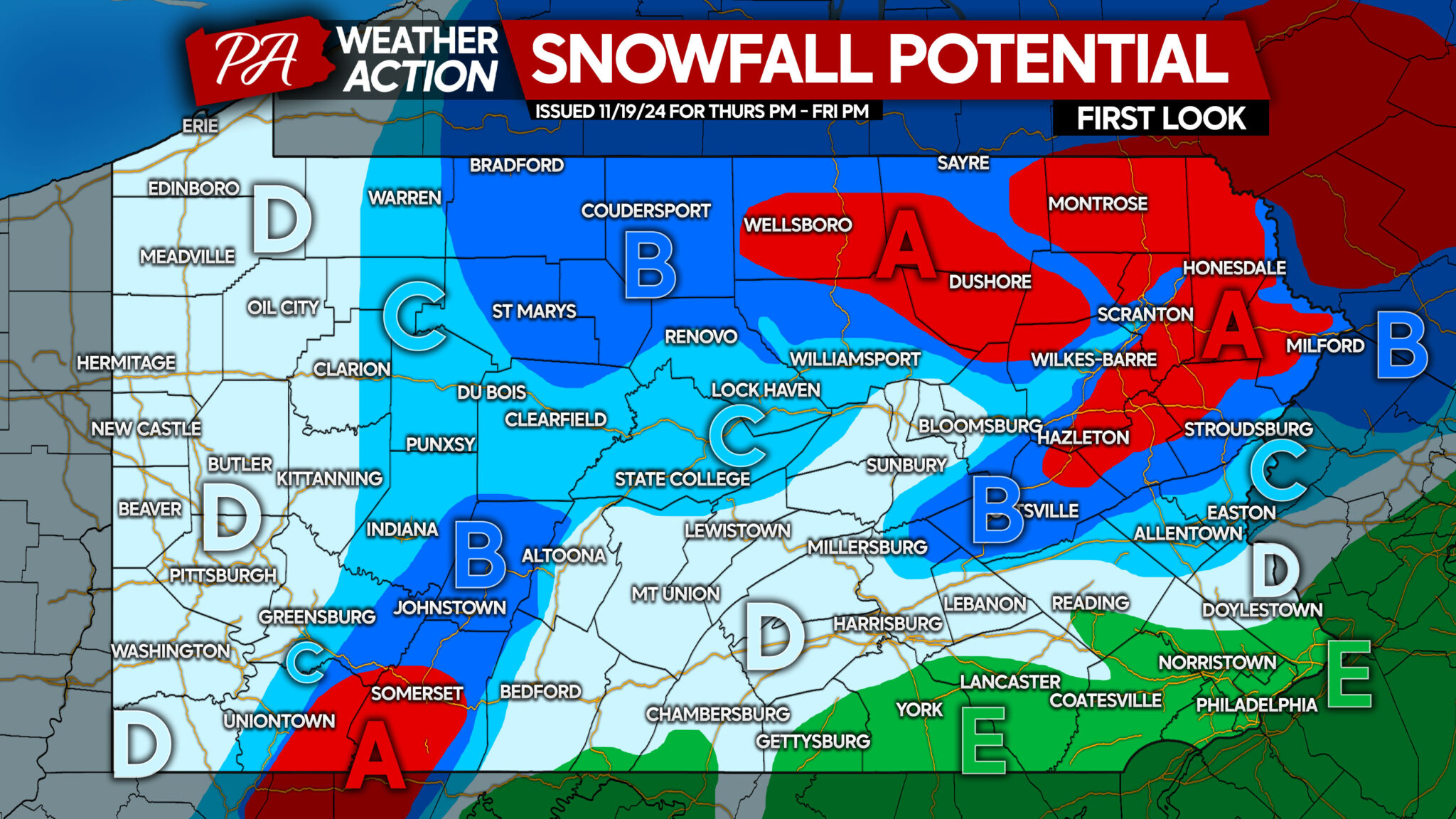 Early Season Snowfall Potential Thursday Evening into Friday in ...