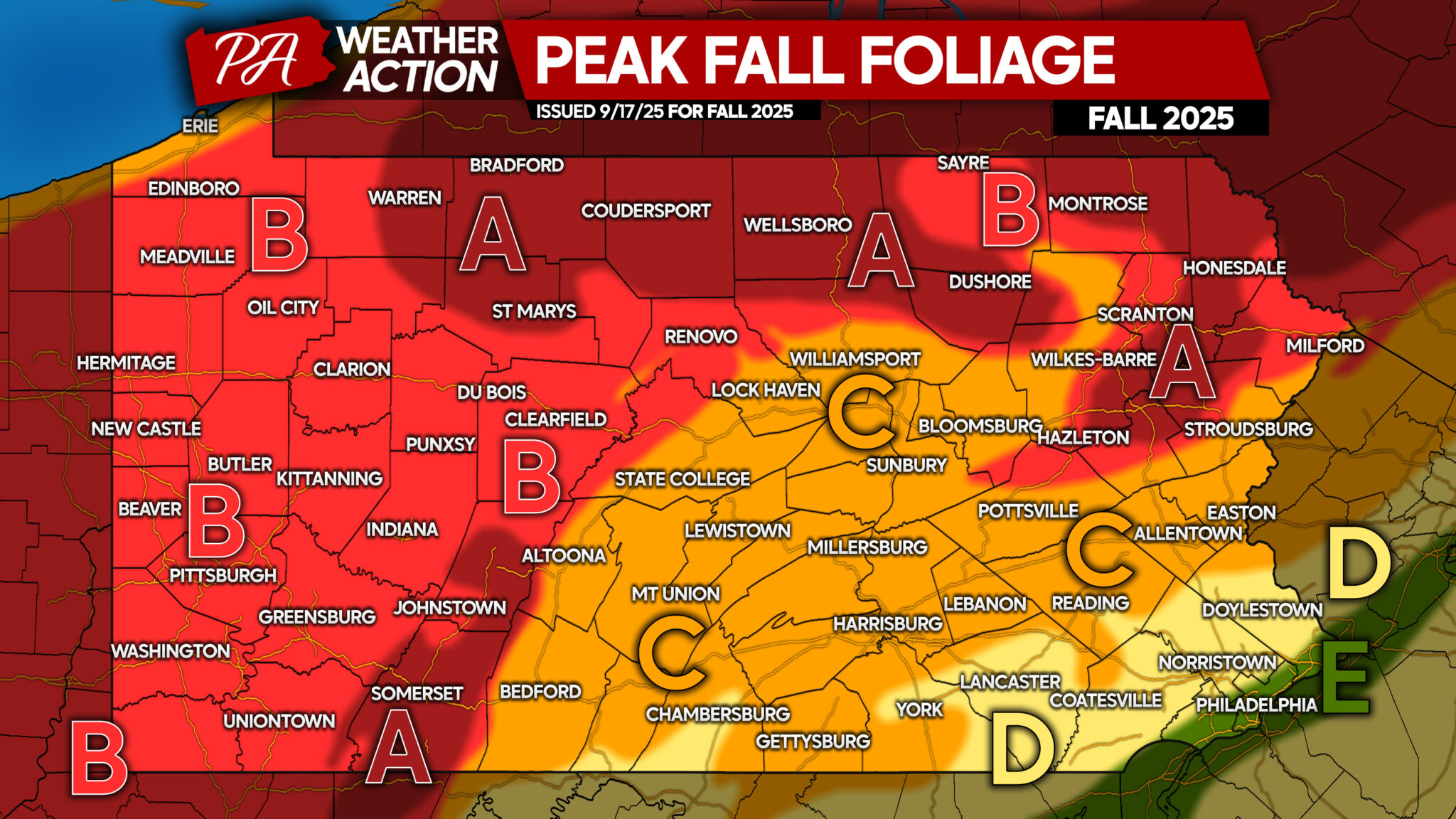 2025 Fall Foliage Peak Dates & Vibrancy Forecast for Pennsylvania ...