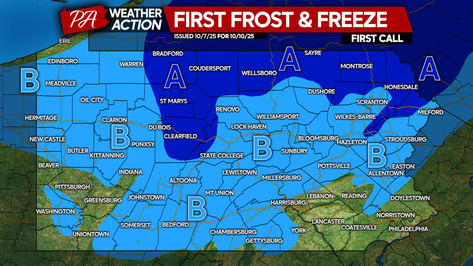 First Call Frost & Freeze Forecast for Friday Morning in Pennsylvania ...