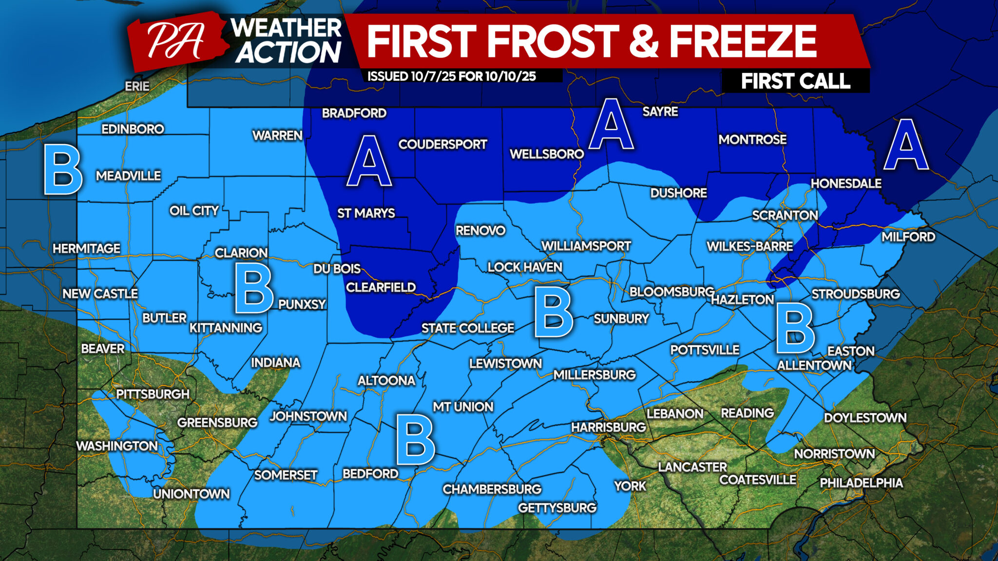 First Call Frost & Freeze Forecast for Friday Morning in Pennsylvania
