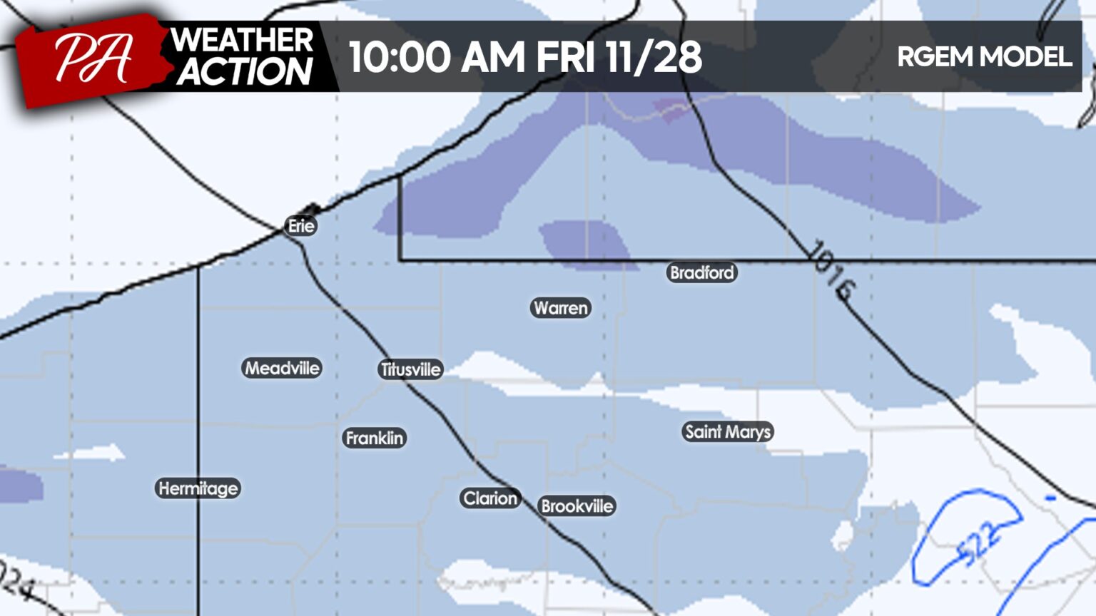 Second Call Snowfall Forecast for Holiday Lake Effect Snow & Bitter ...